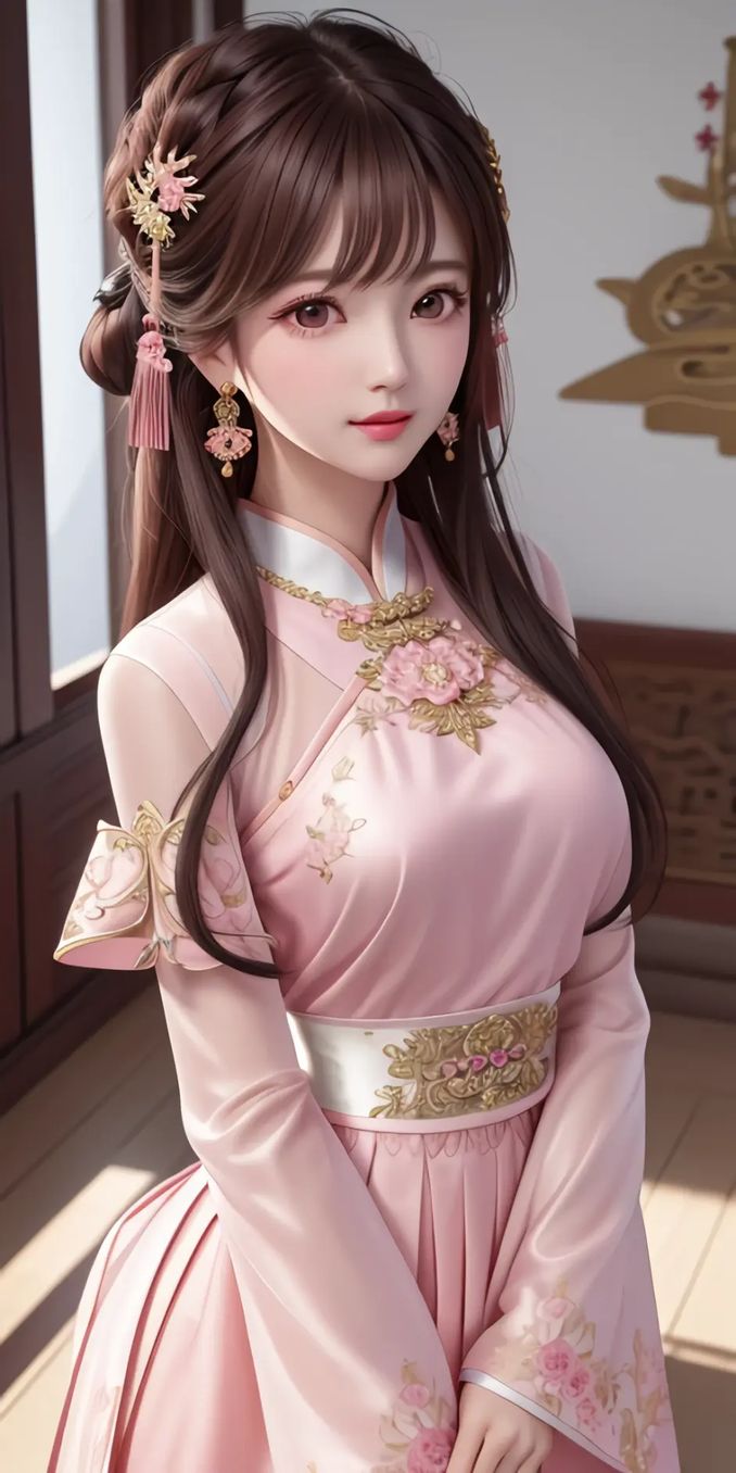 （ai繪畫）粉裝古風美女二（1） 