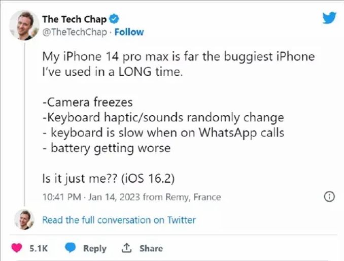 蘋果開擺！iOS 16推出四個月後仍存大量Bug：果粉吐槽想換安卓了！ - 數碼 - iNewsDB 日日新聞．掌握每日新鮮事