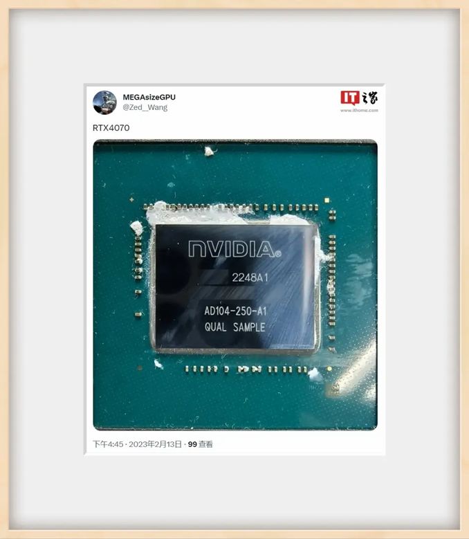 英偉達 AD104-250 GPU 實物圖曝光，用於 RTX 4070 桌面顯卡 - 數碼 - iNewsDB 日日新聞．掌握每日新鮮事