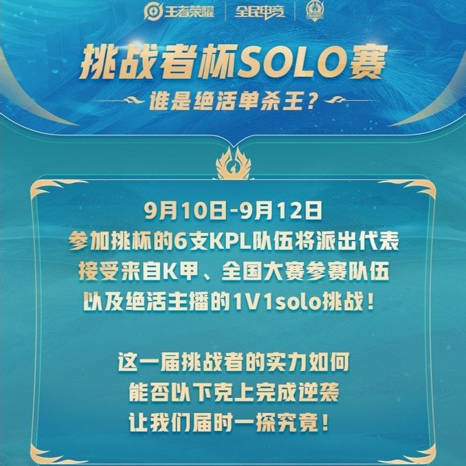 挑戰者杯SOLO賽來襲，KPL六強隊伍參加，暖陽清融衝擊絕活單殺王 - 電競 - iNewsDB 日日新聞．掌握每日新鮮事