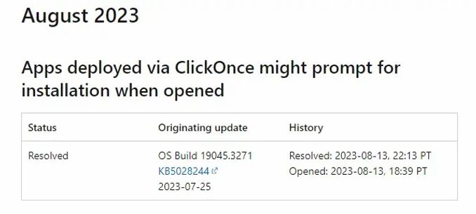 微軟承認 Win10 KB5028244 更新存在 Bug，ClickOnce 應用會顯示“未安裝” - 數碼 - iNewsDB 日日新聞．掌握每日新鮮事